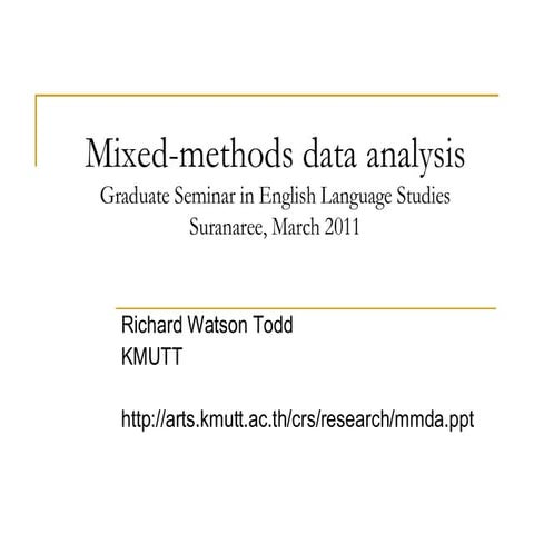 Mixed Methods Research Design and Analysis With Validity: A Primer | PPT