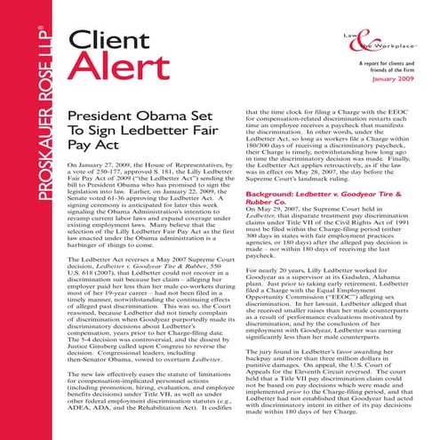 The Ledbetter Fair Pay Act | PPT