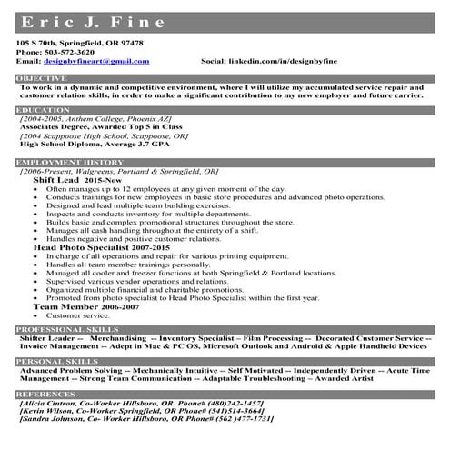 Eric Fine Resume | PDF | Computing | Technology & Computing