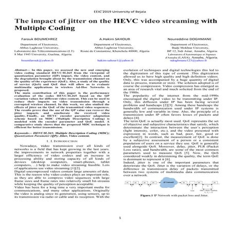 The impact of jitter on the HEVC video streaming with Multiple Coding | PDF