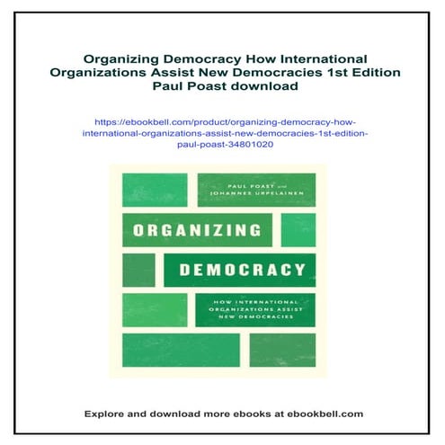 Organizing Democracy How International Organizations Assist New ...
