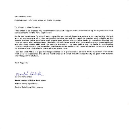 TCS reference letter | PDF