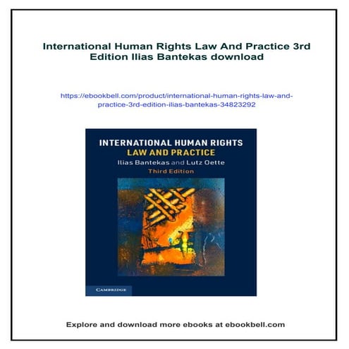 International Human Rights Law And Practice 3rd Edition Ilias Bantekas | PDF