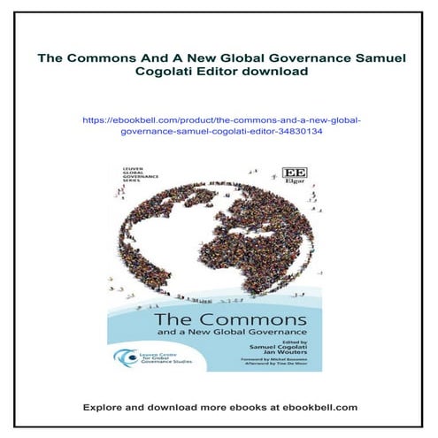 The Commons And A New Global Governance Samuel Cogolati Editor | PDF