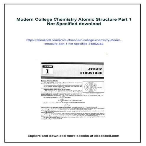 Modern College Chemistry Atomic Structure Part 1 Not Specified | PDF