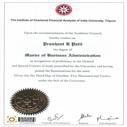 MBA Certificate | PDF