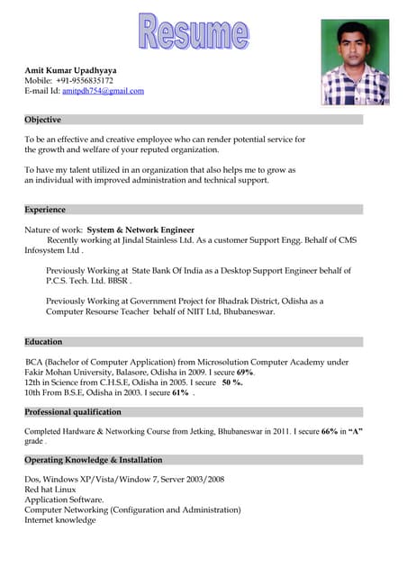 Ajeet CV with picture | PDF