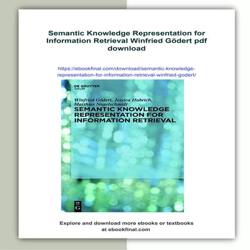 Semantic Knowledge Representation for Information Retrieval Winfried Gödert | PDF