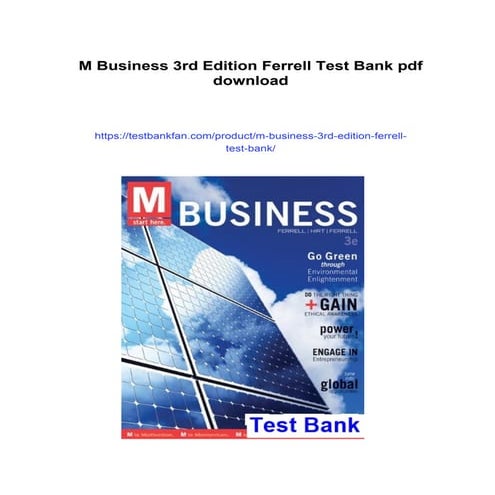 Instant download M Business 3rd Edition Ferrell Test Bank pdf all ...