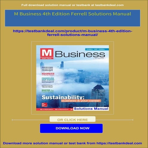 M Business 4th Edition Ferrell Solutions Manual | PDF