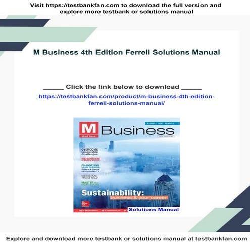 Immediate download M Business 4th Edition Ferrell Solutions Manual all ...