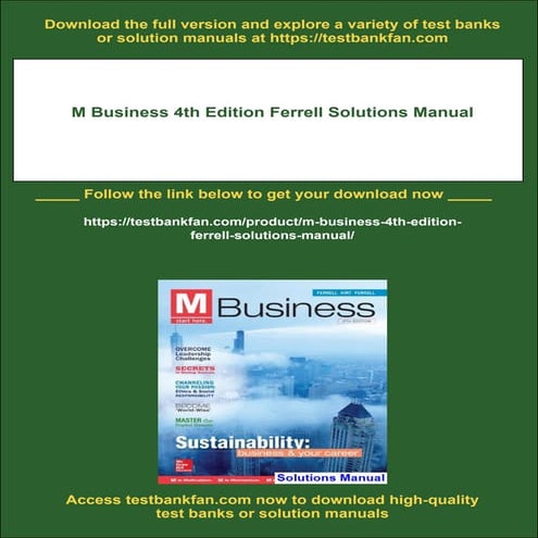 M Business 4th Edition Ferrell Solutions Manual | PDF