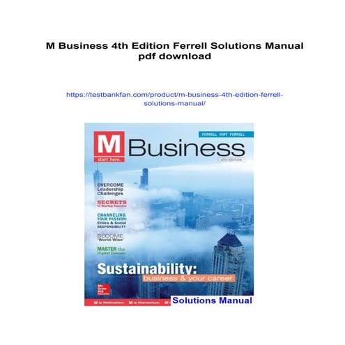 M Business 4th Edition Ferrell Solutions Manual | PDF