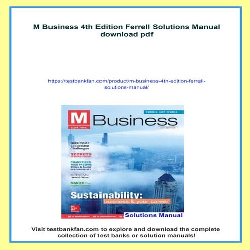M Business 4th Edition Ferrell Solutions Manual | PDF