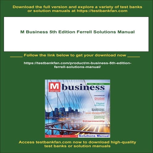 M Business 5th Edition Ferrell Solutions Manual | PDF