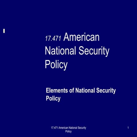 Importance of National security policy | PPTX
