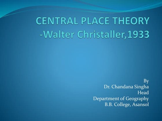 Central place theory | PPTX