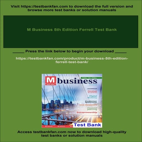 Download full ebook of M Business 5th Edition Ferrell Test Bank instant ...