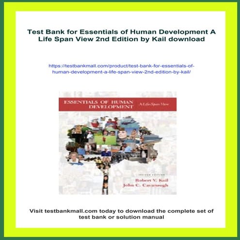 Test Bank for Essentials of Human Development A Life Span View 2nd ...