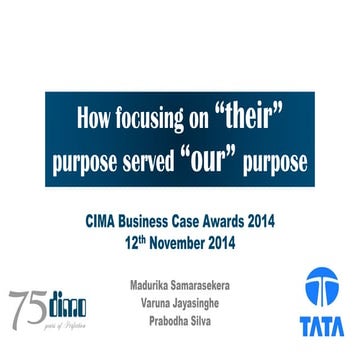 CIMA Business Case Awards 2014 - DIMO - 12th November 2014 | PPT