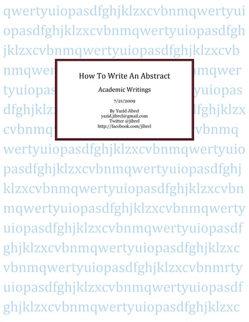 Abstract writing | PPT