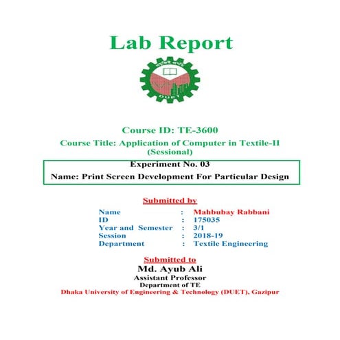 175035 ACT lab 03 | PDF