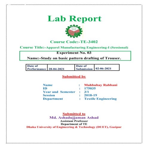 175035 apparel lab 03 asad sir | PDF