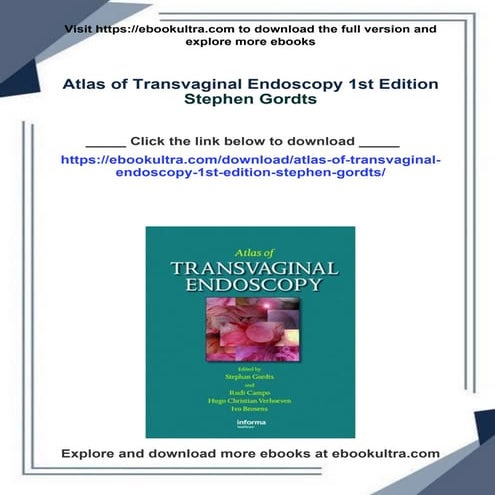 Atlas of Transvaginal Endoscopy 1st Edition Stephen Gordts | PDF