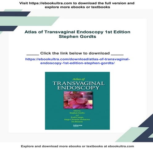 Atlas of Transvaginal Endoscopy 1st Edition Stephen Gordts | PDF