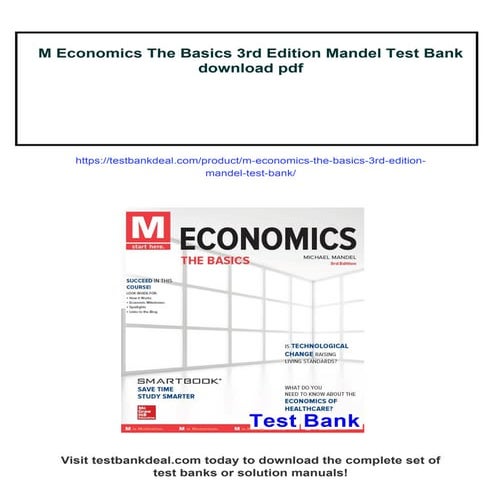 M Economics The Basics 3rd Edition Mandel Test Bank | PDF