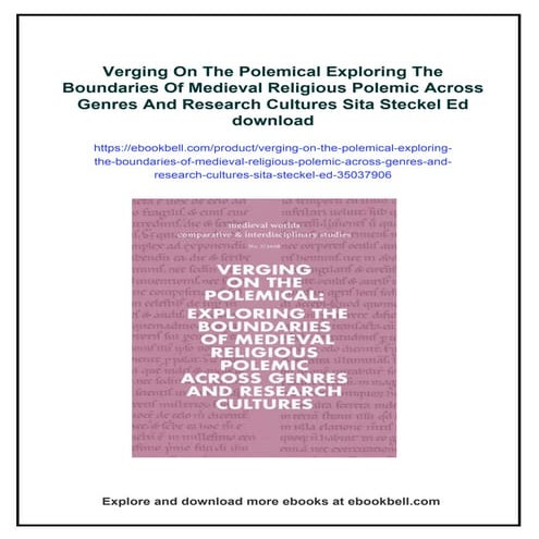 Verging On The Polemical Exploring The Boundaries Of Medieval Religious Polemic Across Genres ...