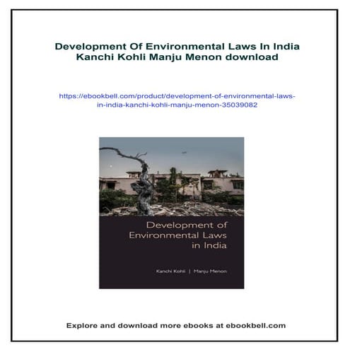 Development Of Environmental Laws In India Kanchi Kohli Manju Menon | PDF