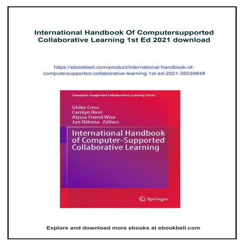 International Handbook Of Computersupported Collaborative Learning 1st