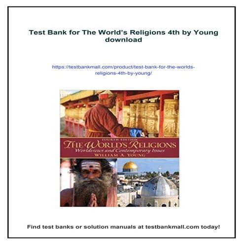 Test Bank for The World’s Religions 4th by Young | PDF