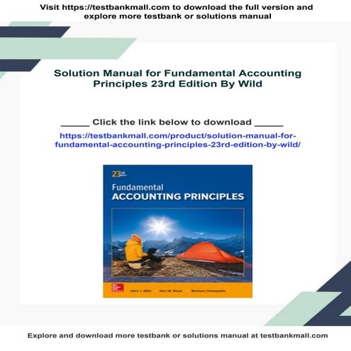 Solution Manual for Fundamental Accounting Principles 23rd Edition By Wild | PDF