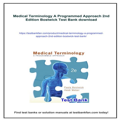 Medical Terminology A Programmed Approach 2nd Edition Bostwick Test ...