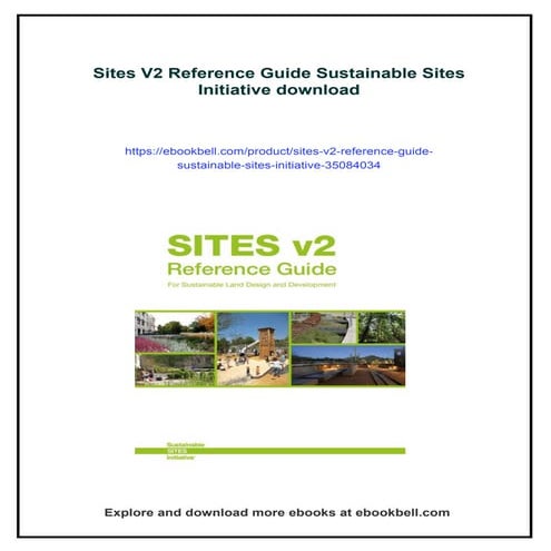 Sites V2 Reference Guide Sustainable Sites Initiative | PDF