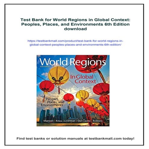 Test Bank for World Regions in Global Context: Peoples, Places, and ...