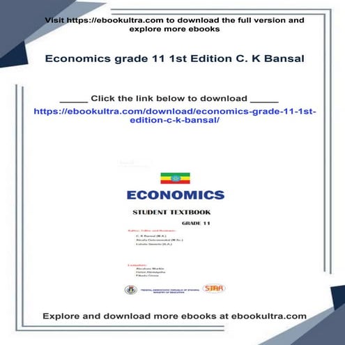 Economics Grade 11 1st Edition C K Bansal Pdf