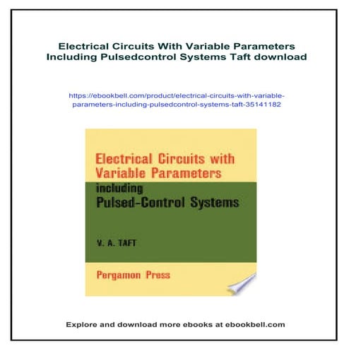 Electrical Circuits With Variable Parameters Including Pulsedcontrol ...