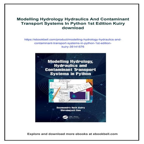 Modelling Hydrology Hydraulics And Contaminant Transport Systems In ...