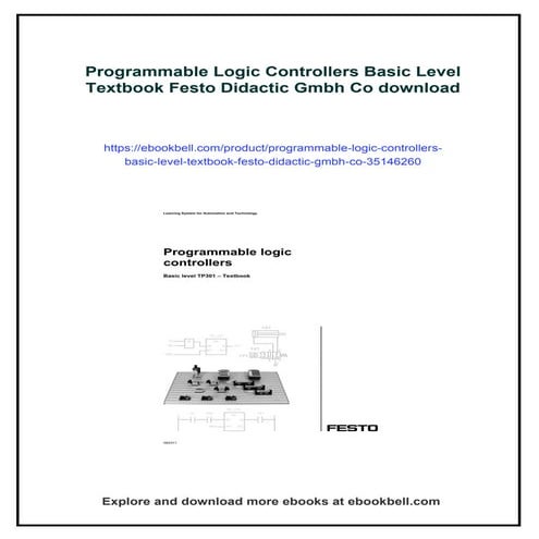 Programmable Logic Controllers Basic Level Textbook Festo Didactic Gmbh ...