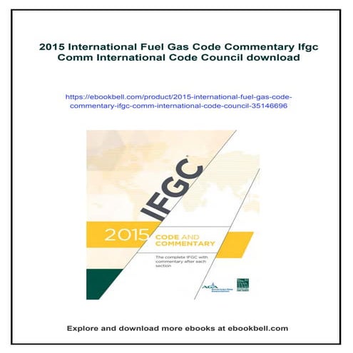 2015 International Fuel Gas Code Commentary Ifgc Comm International ...