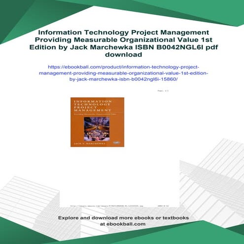 Information Technology Project Management Providing Measurable Organizational Value 1st Edition ...
