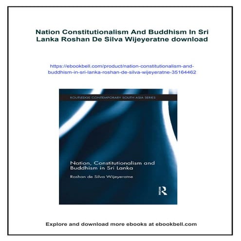 Nation Constitutionalism And Buddhism In Sri Lanka Roshan De Silva ...