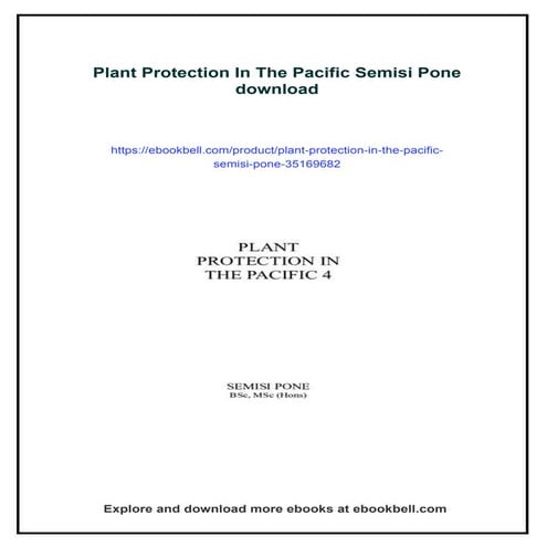 Plant Protection In The Pacific Semisi Pone | PDF