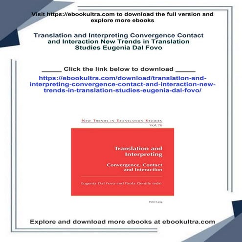 Translation and Interpreting Convergence Contact and Interaction New ...