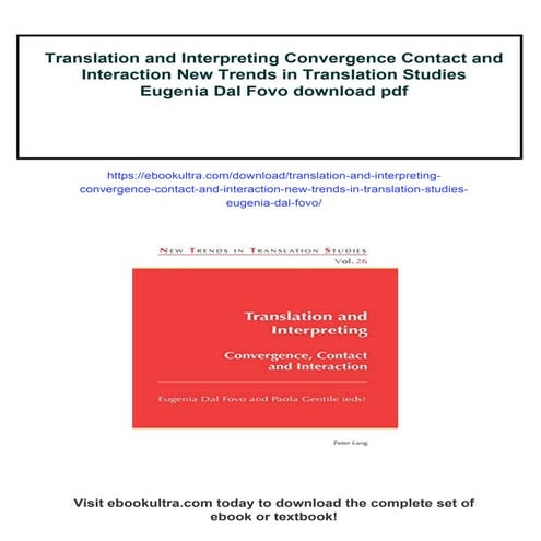 Translation and Interpreting Convergence Contact and Interaction New ...