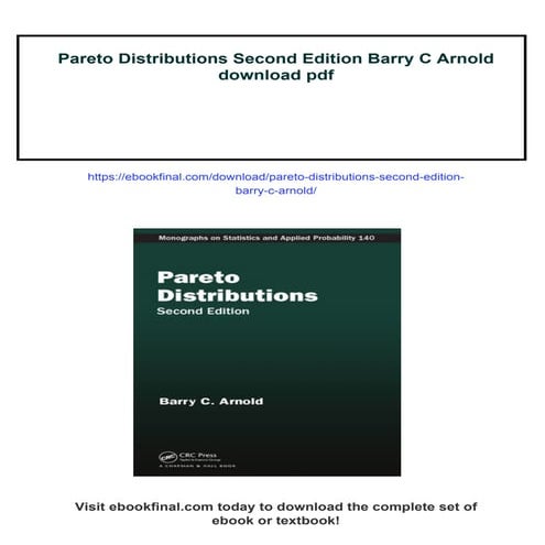 Pareto Distributions Second Edition Barry C Arnold | PDF