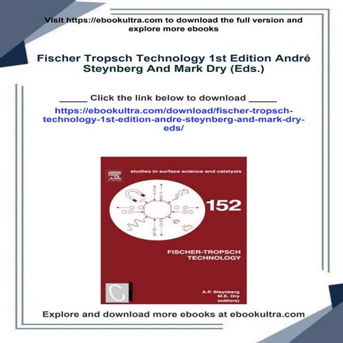 Fischer Tropsch Technology 1st Edition André Steynberg And Mark Dry ...